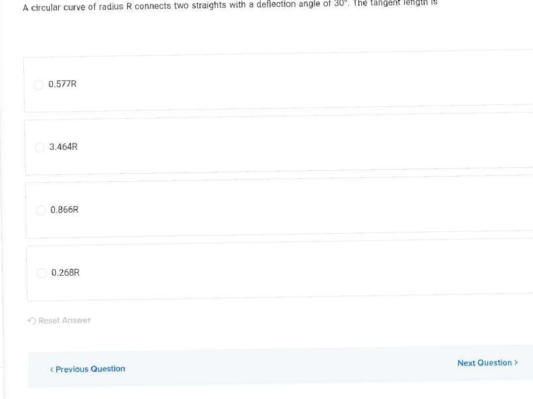 A circular curve of radius R connects two | StudyX