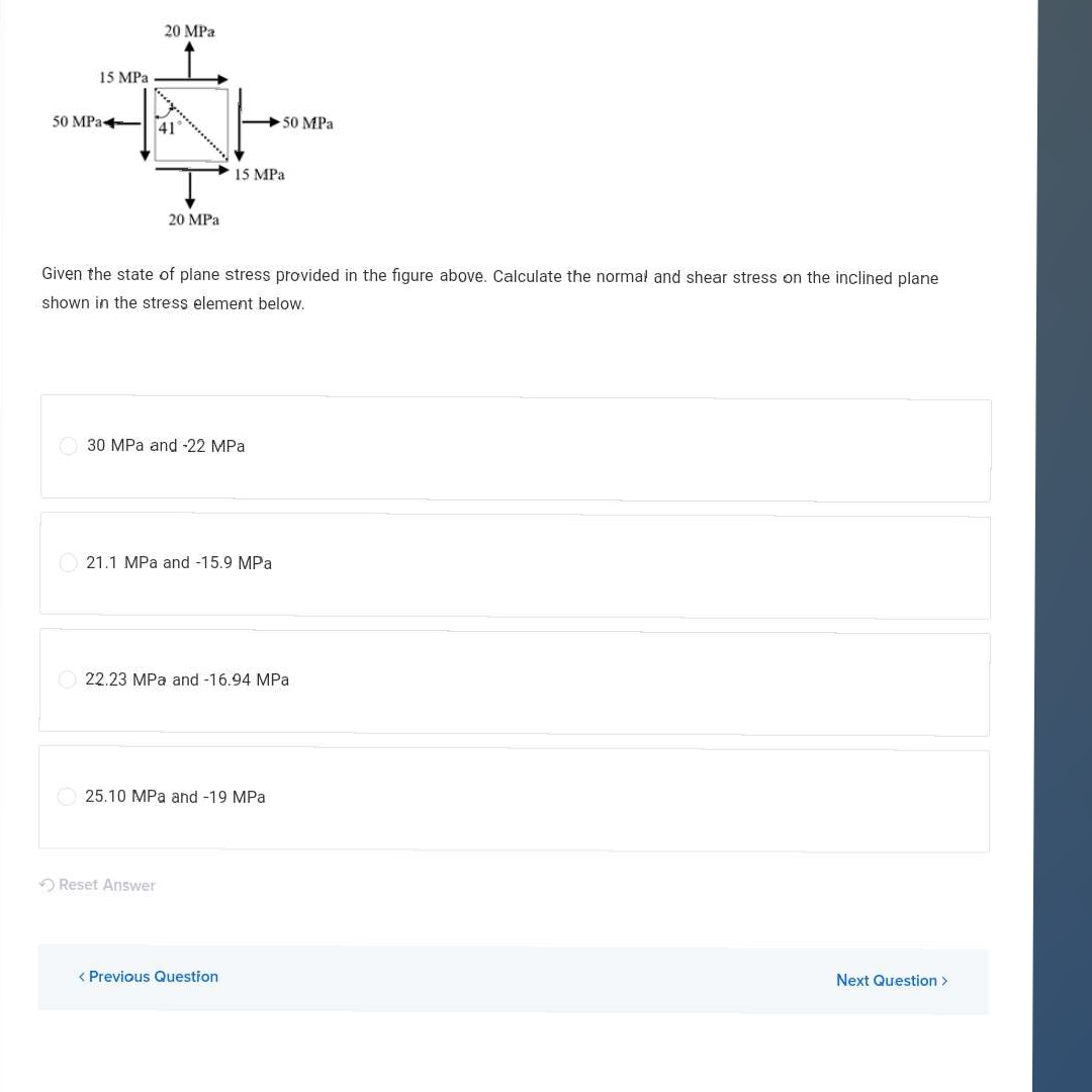 Given the state of plane stress provided in | StudyX