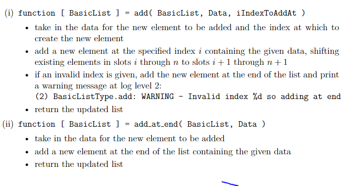 (i) function BasicList = add( BasicList | StudyX