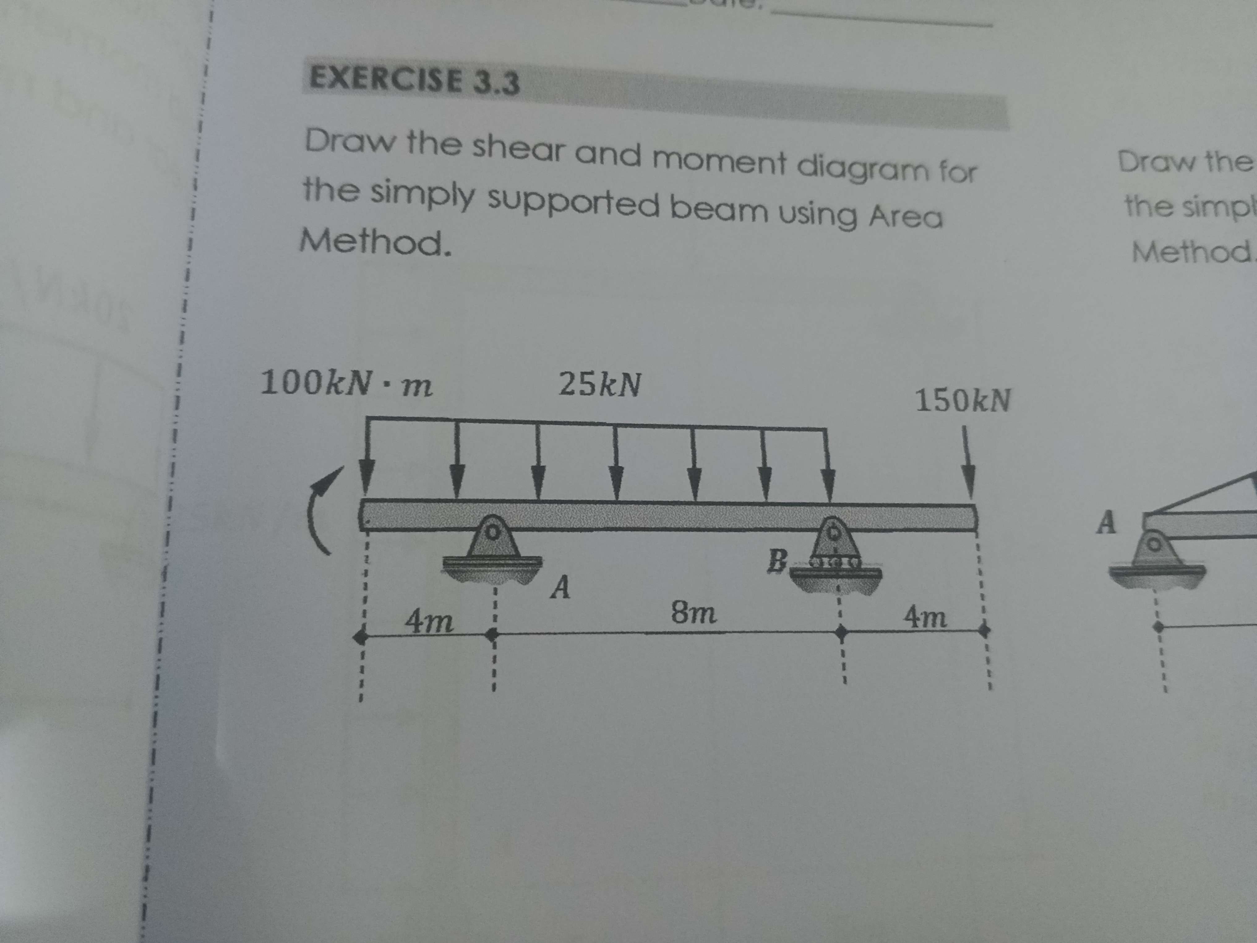 EXERCISE 33 Draw the shear and moment | StudyX