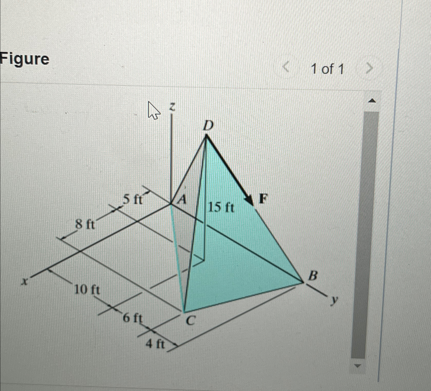 The force of F = 60lb acts along the edge DB | StudyX