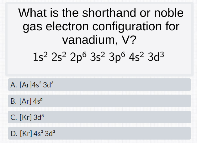 What is the shorthand or noble gas electron | StudyX