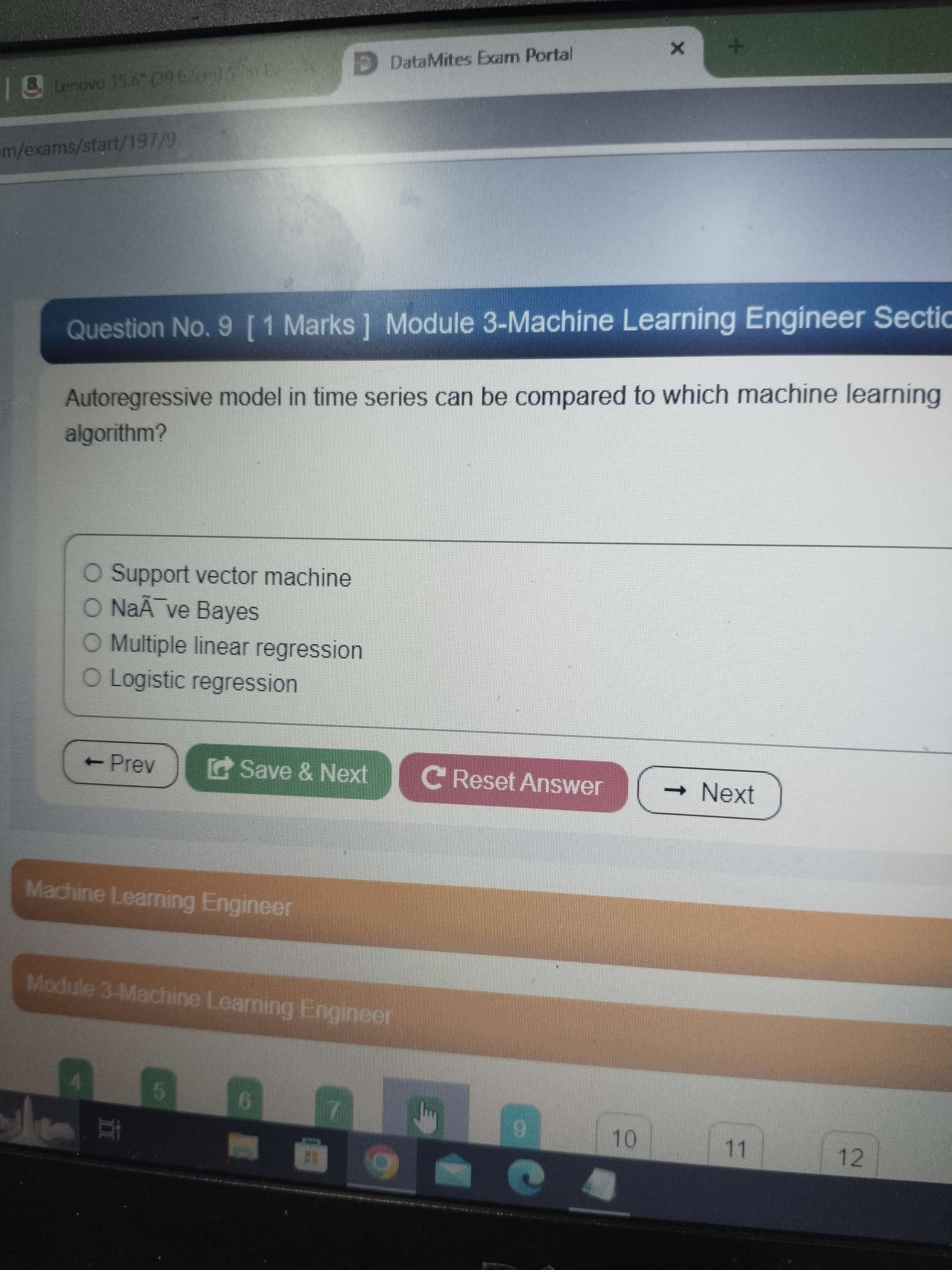DataMites Exam Portal Question No 9 1 | StudyX