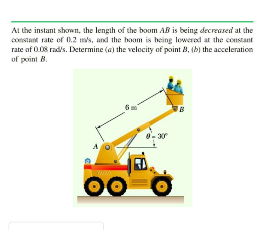 At the instant shown the length of the boom