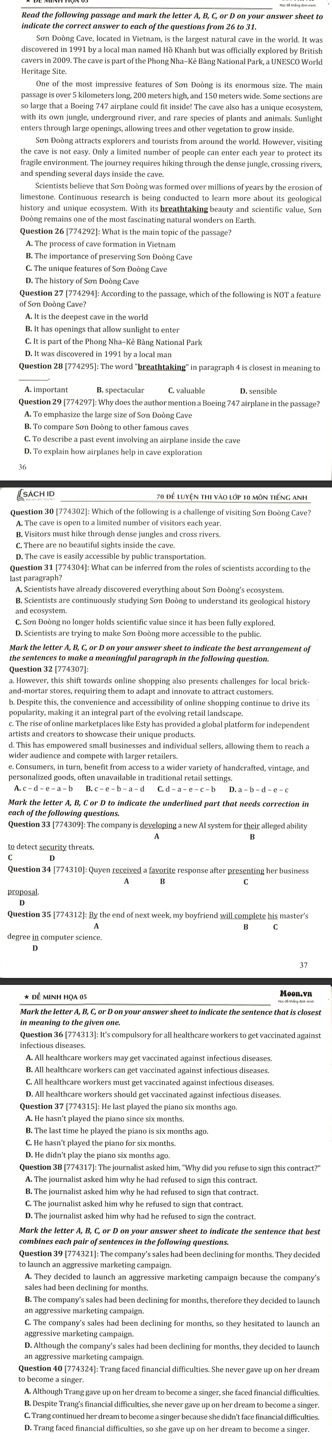 Read the following passage and mark the | StudyX