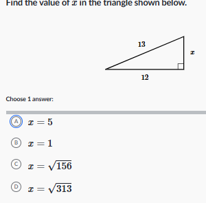 Find the value of *x* in the triangle shown | StudyX