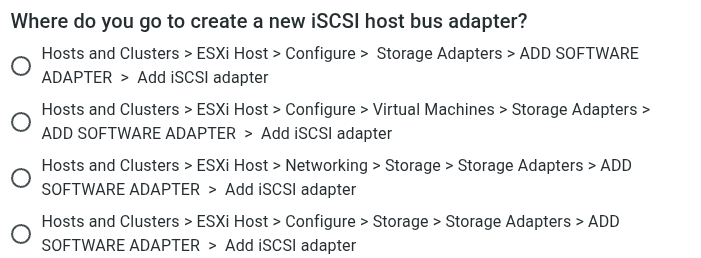 Where do you go to create a new iSCSI host | StudyX