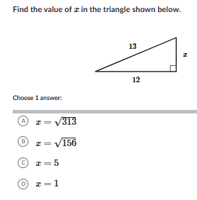 Find the value of $x$ in the triangle shown | StudyX