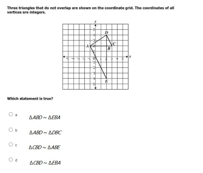 Three triangles that do not overlap are