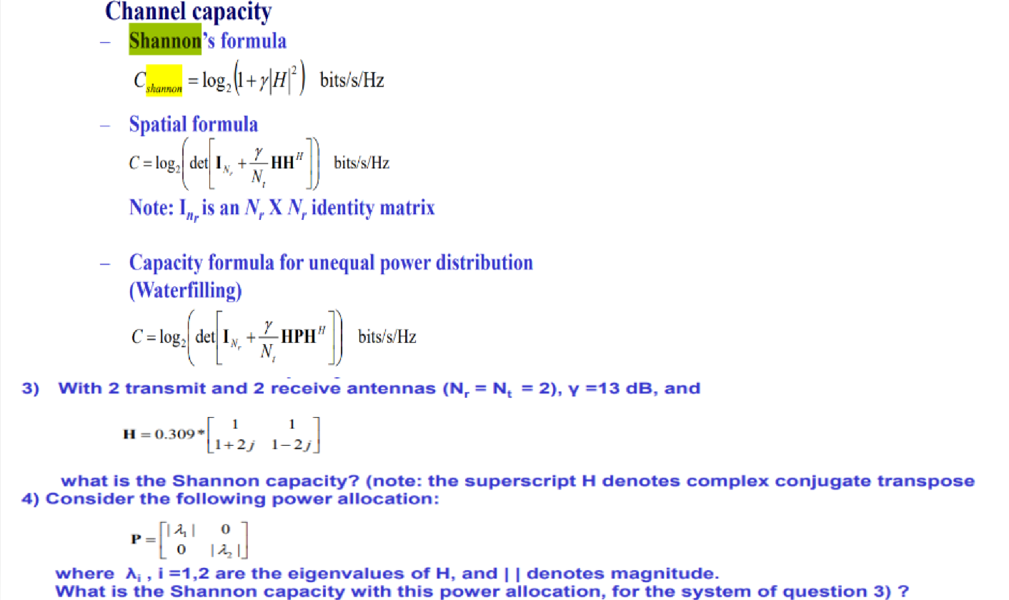 Shannon's formula $C_{shannon} = log_2(1 + | StudyX