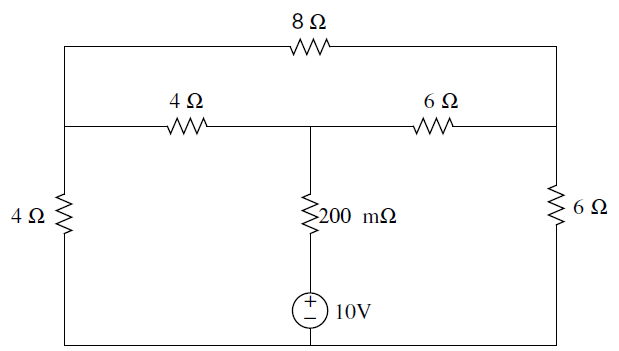 Find the power absorbed by 200 mΩ resistor | StudyX