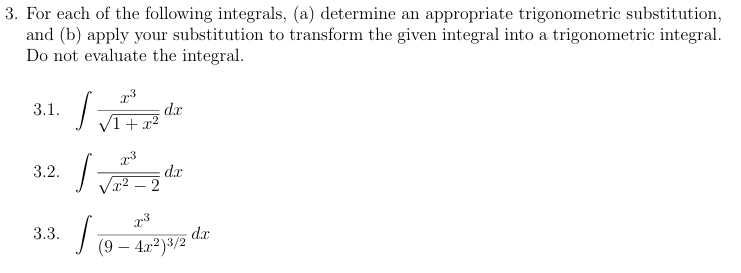 3. For each of the following integrals, (a) | StudyX