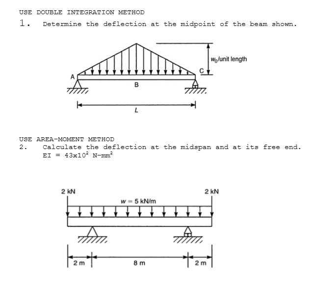 USE DOUBLE INTEGRATION METHOD 1. Determine | StudyX