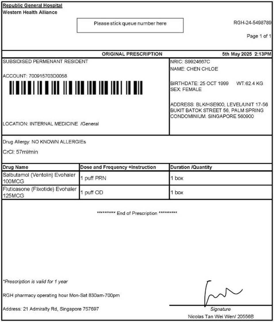1. Refer to the following prescription | StudyX