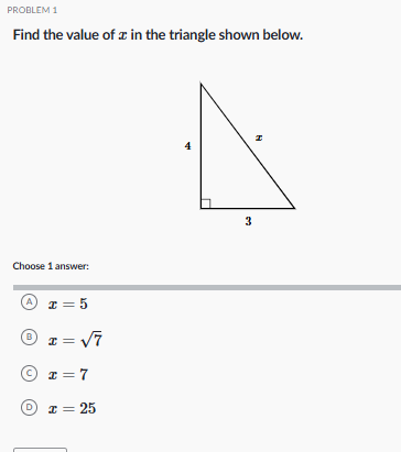 Find the value of $x$ in the triangle shown | StudyX