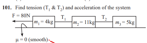 101. Find tension ($T_1$ $T_2$) and | StudyX