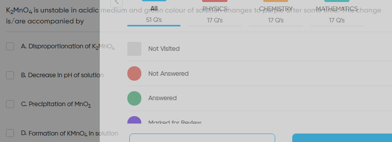 $ {K}_{2} {MnO}_{4}$ is unstable in acidic | StudyX