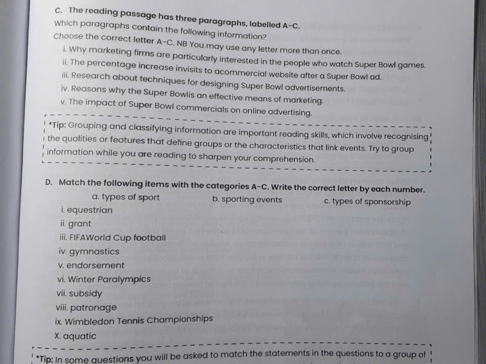 c. The reading passage has three paragraphs, | StudyX