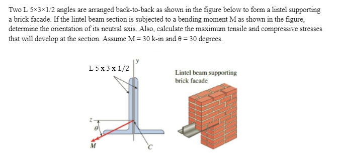 Two L 5×3×1/2 angles are arranged | StudyX