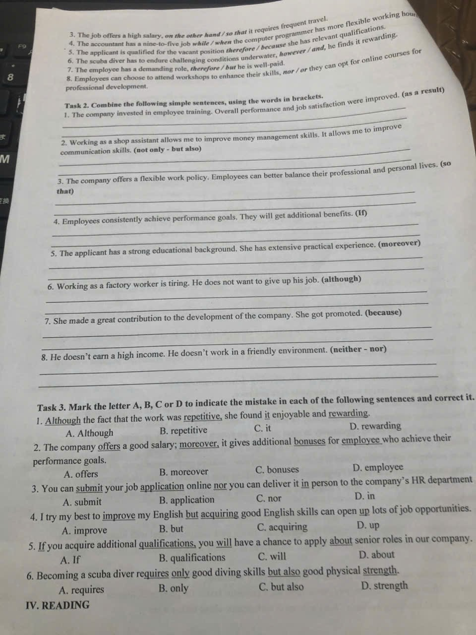 Task 2. Combine the following simple | StudyX