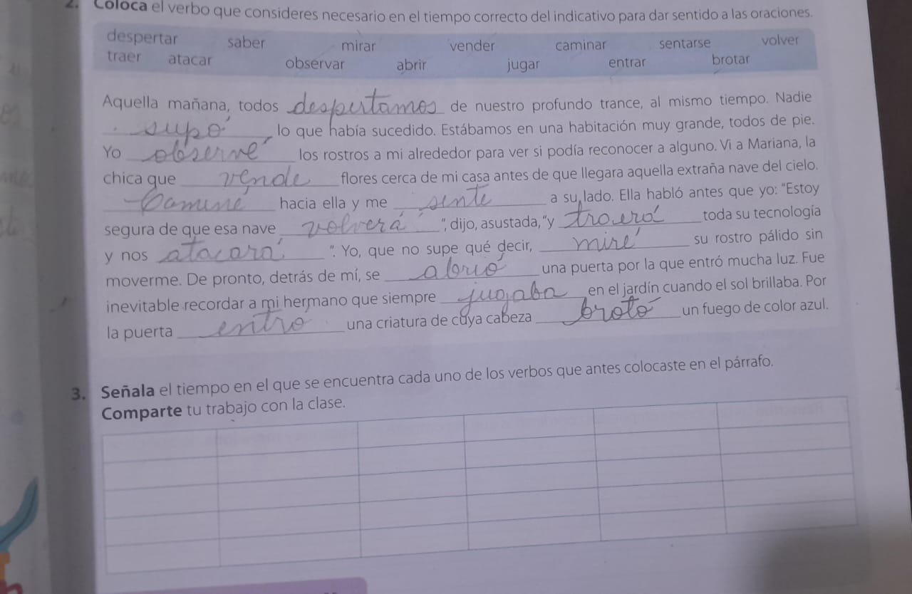 2. Coloca el verbo que consideres necesario | StudyX