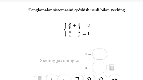 Tenglamalar sistemasini qo'shish usuli bilan | StudyX