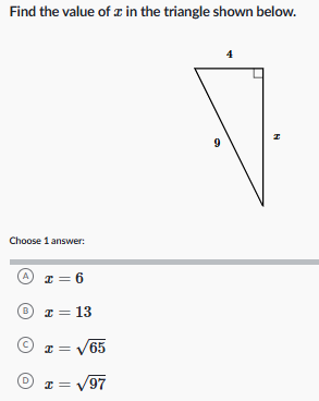 Find the value of *x* in the triangle shown | StudyX