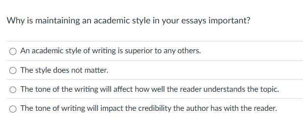 Why is maintaining an academic style in your | StudyX