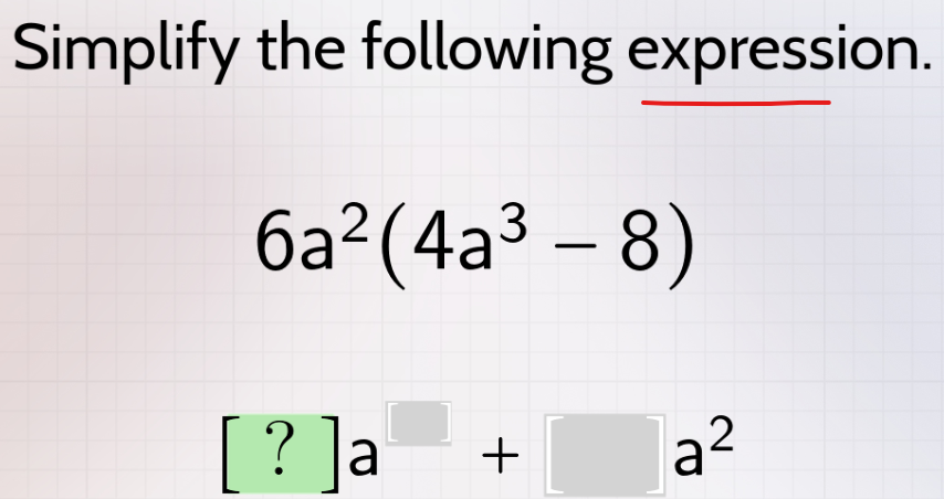 Simplify the following expression. \[ 6 | StudyX