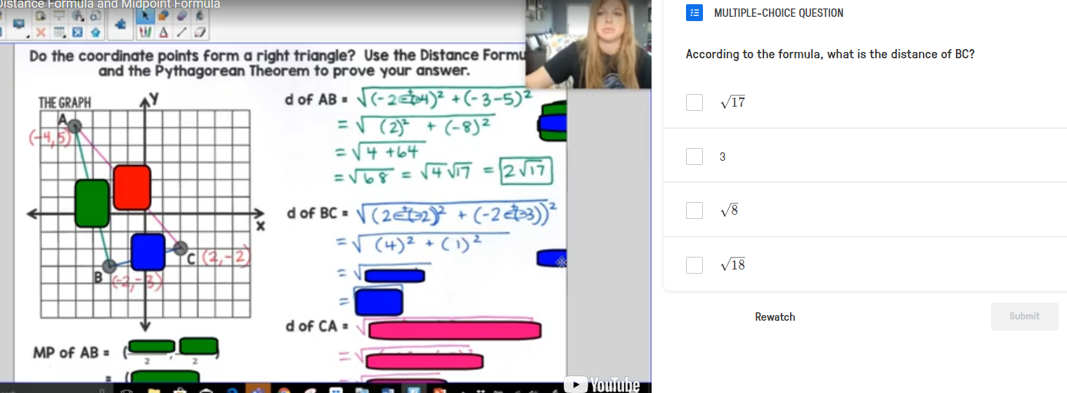 Do the coordinate points form a right | StudyX