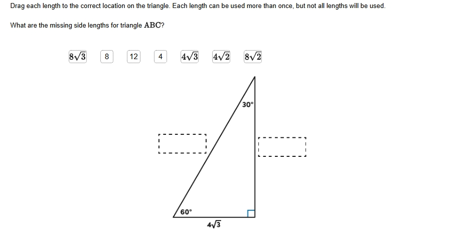 What are the missing side lengths for