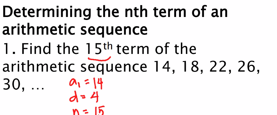Determining the nth term of an arithmetic | StudyX