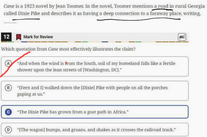 Which quotation from *Cane* most effectively | StudyX