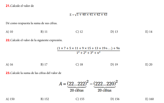 21. Calcule el valor de $E = {1 + 40 41 | StudyX