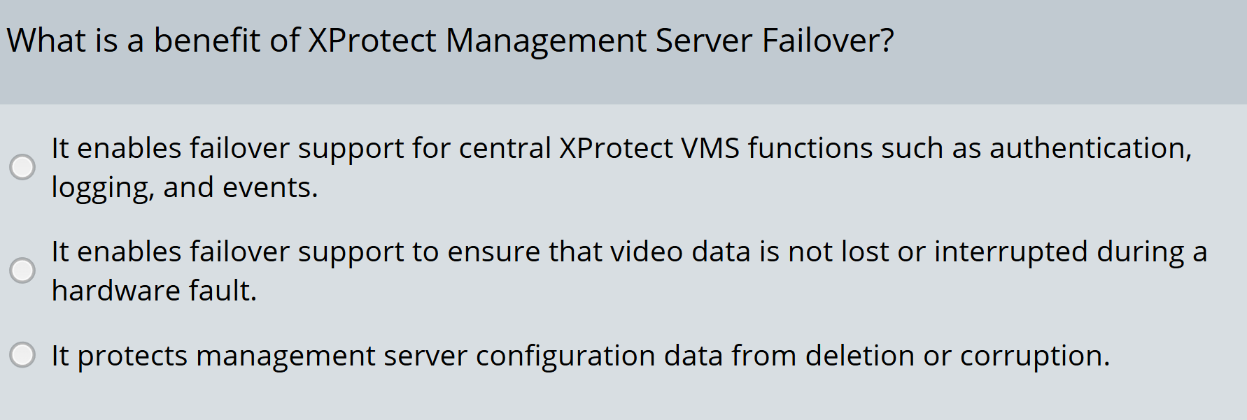 What is a benefit of XProtect Management | StudyX