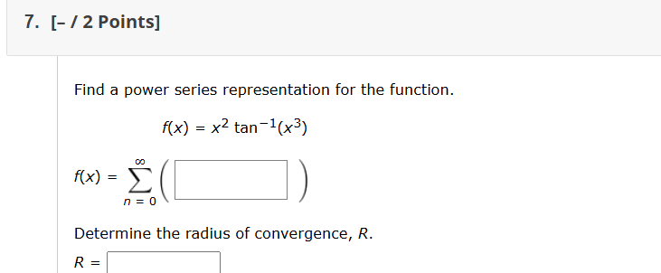 Find a power series representation for the | StudyX