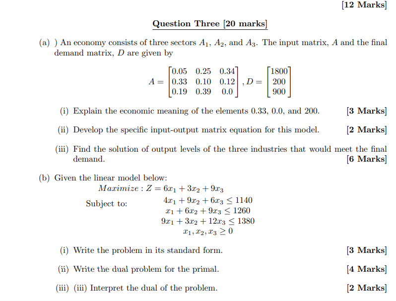 (a) An economy consists of three sectors | StudyX