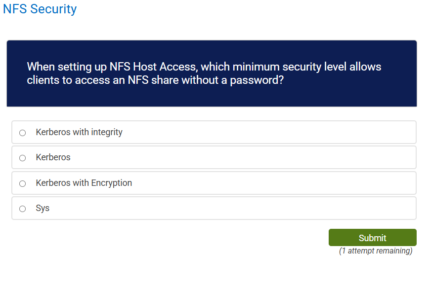 When setting up NFS Host Access, which | StudyX