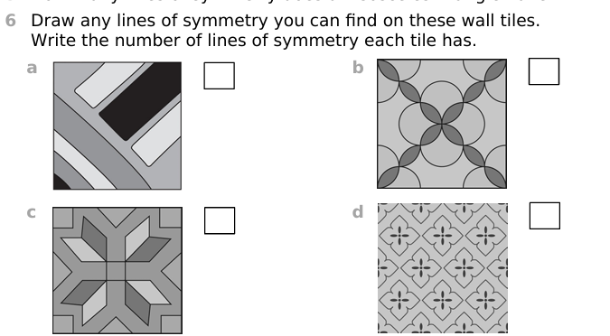 6 Draw any lines of symmetry you can find on | StudyX