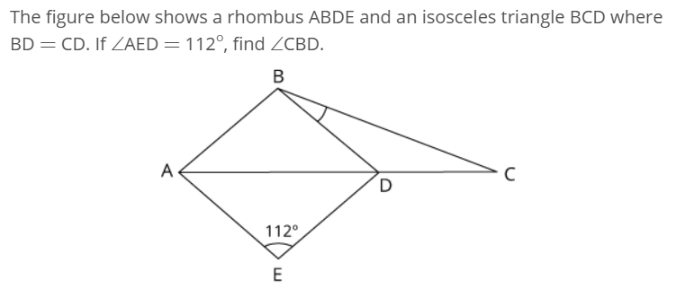 The figure below shows a rhombus ABDE and an | StudyX