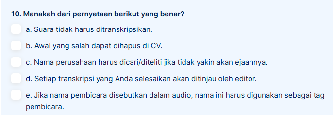 10. Manakah dari pernyataan berikut yang | StudyX