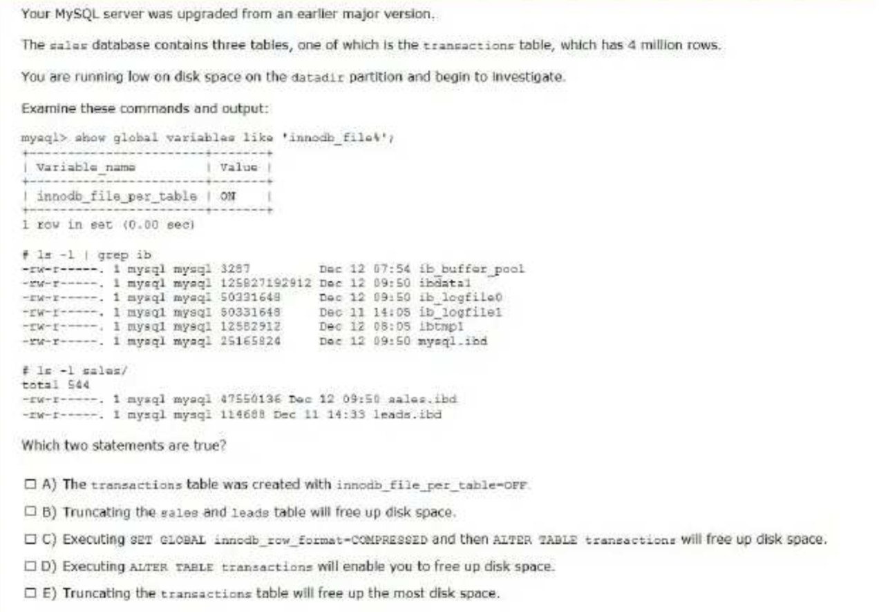Your MySQL server was upgraded from an | StudyX