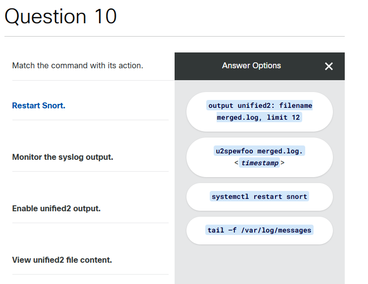 Match the command with its action. Restart | StudyX