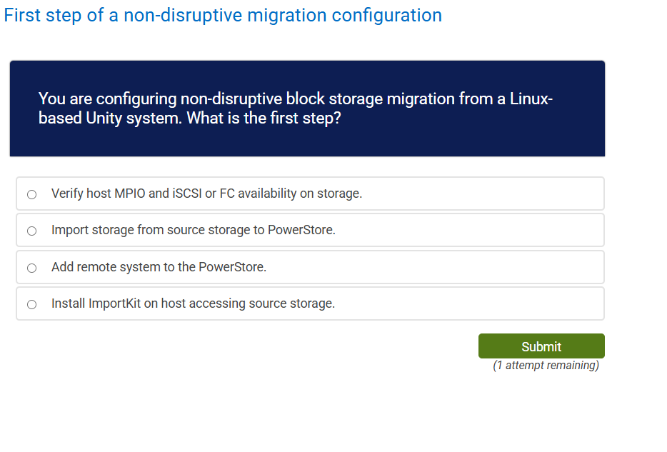 You are configuring non-disruptive block | StudyX