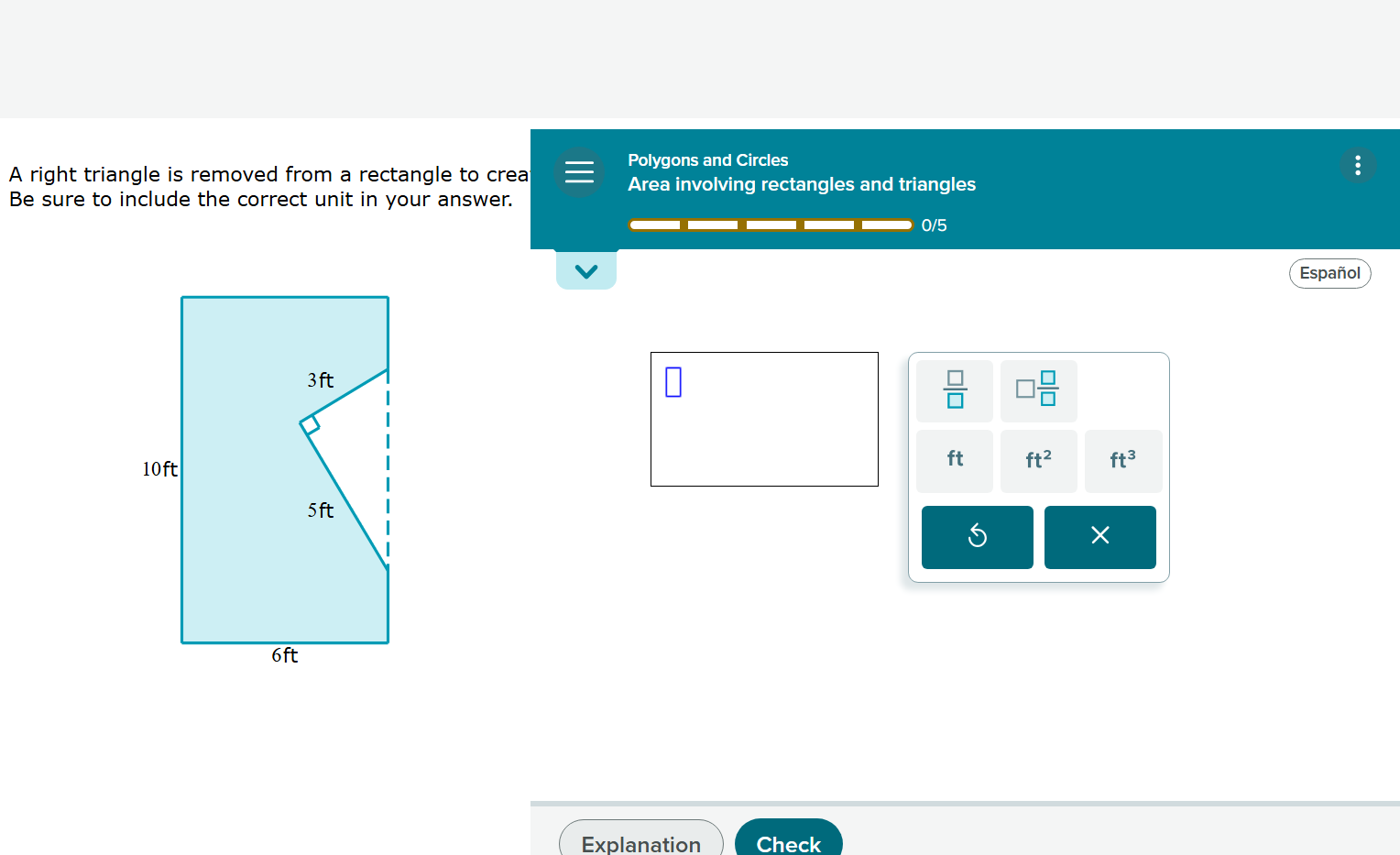 A right triangle is removed from a rectangle | StudyX