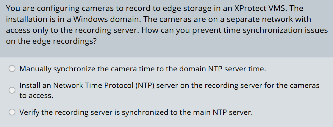 You are configuring cameras to record to | StudyX