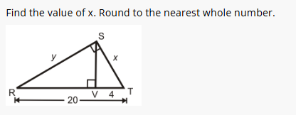 Find the value of x. Round to the nearest | StudyX