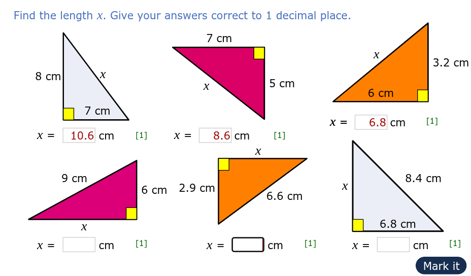 Find the length $x$. Give your answers | StudyX