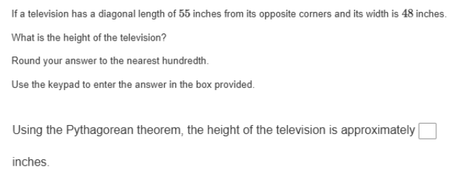 If a television has a diagonal length of 55 | StudyX