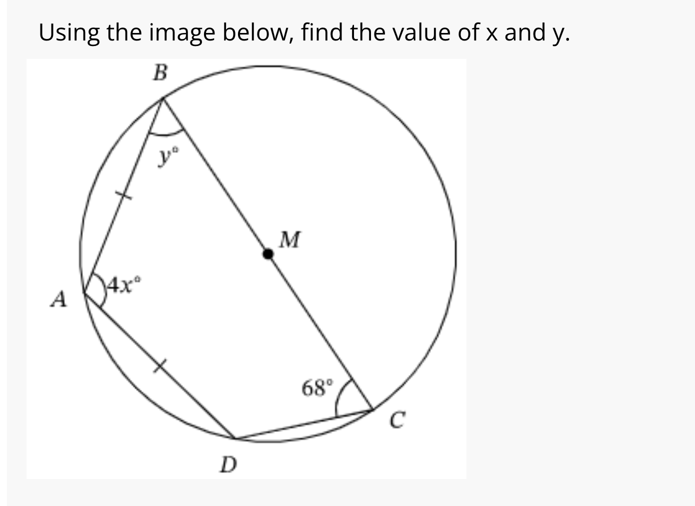 Using the image below, find the value of x | StudyX